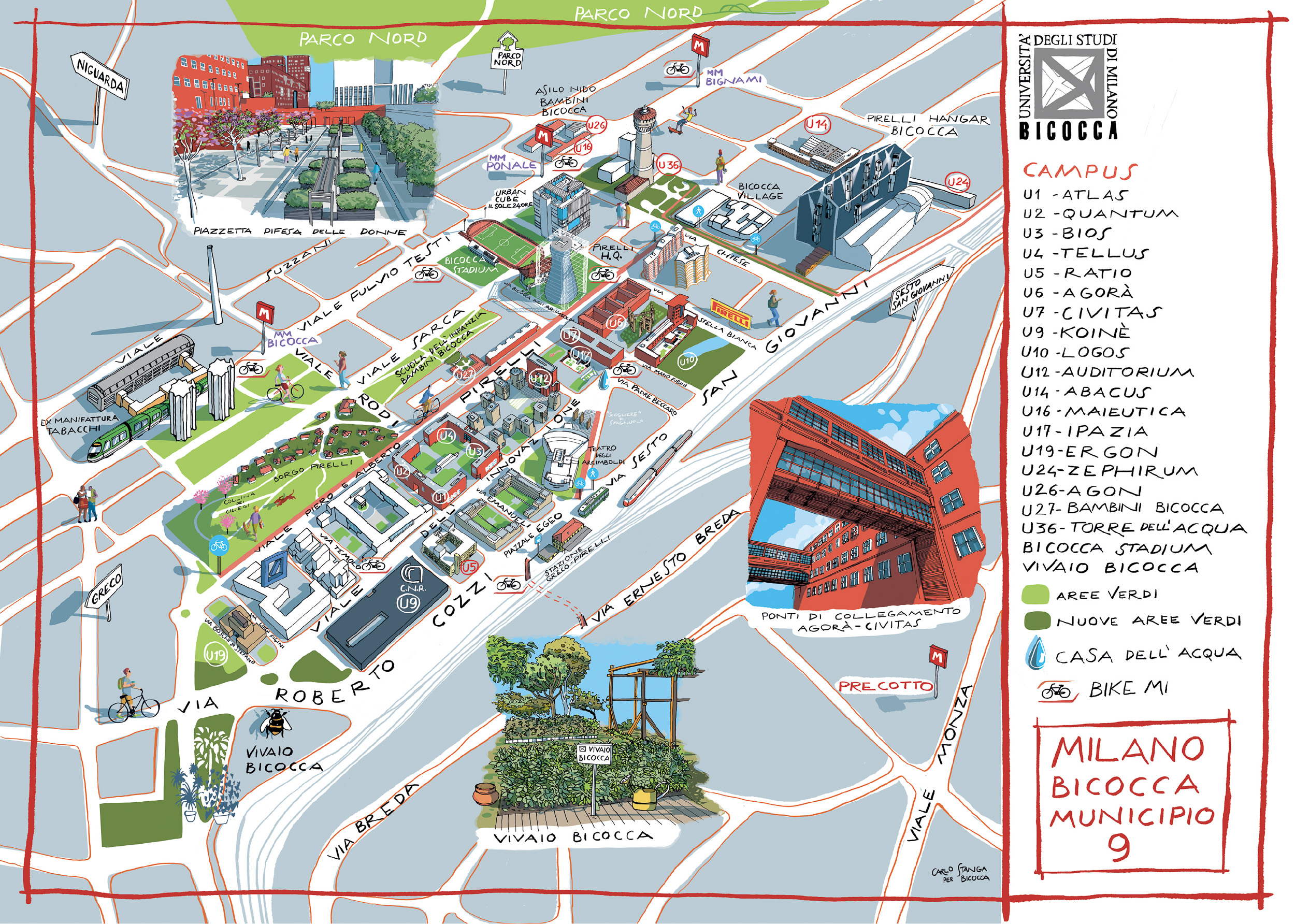 Mappa del campus e del quartiere Bicocca | MuseoCity